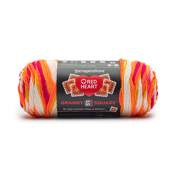 Red Heart Granny Square: Soft White - Citrus Twist – Color Pooling Crochet