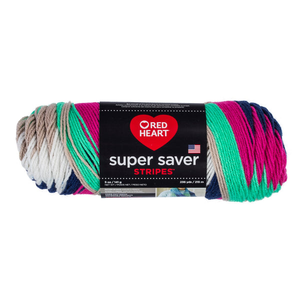 Red Heart Super Saver: Derby Stripe – Color Pooling Crochet