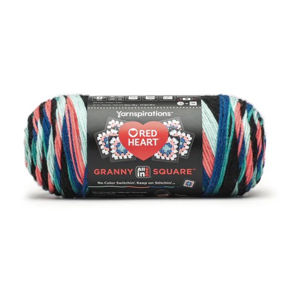 Red Heart Granny Square: Black - Pop Culture – Color Pooling Crochet