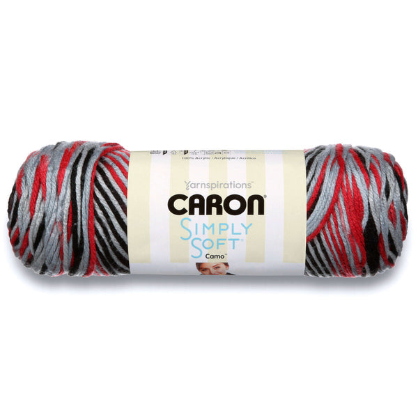 Caron Simply Soft Camo: Red Camo – Color Pooling Crochet