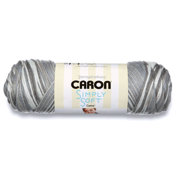 Caron Simply Soft Camo: Snow Camo – Color Pooling Crochet