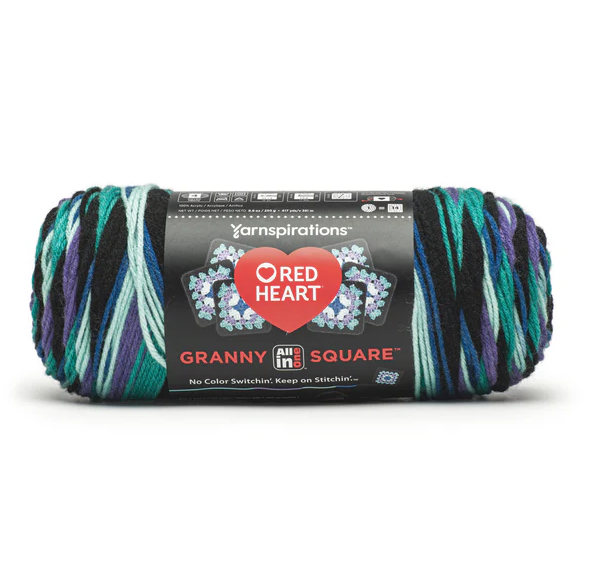 Red Heart Granny Square: Black - Totally Tea – Color Pooling Crochet