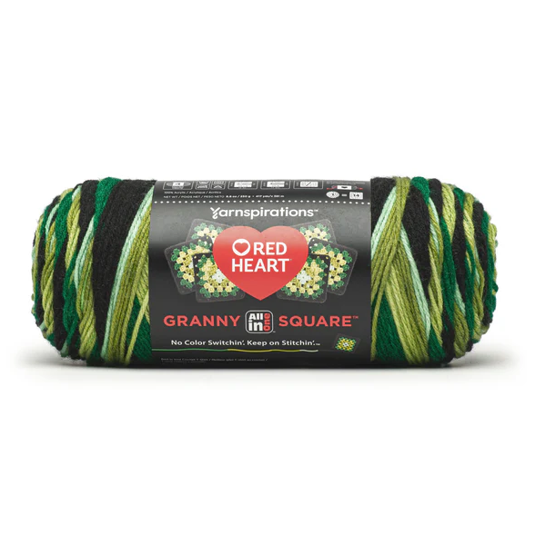 Red Heart Granny Square: Black - Verdant Vine – Color Pooling Crochet